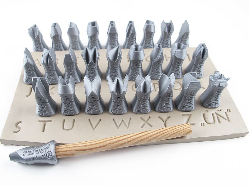 Lithos alphabet stamps for clay | Relyef pottery tools