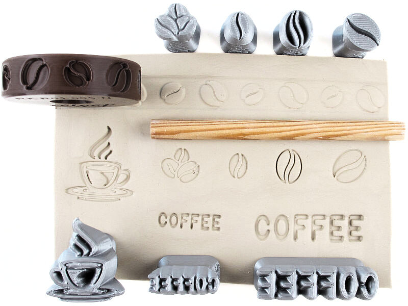 Coffee | Clay stamps | Relyef pottery tools – Rélyéf