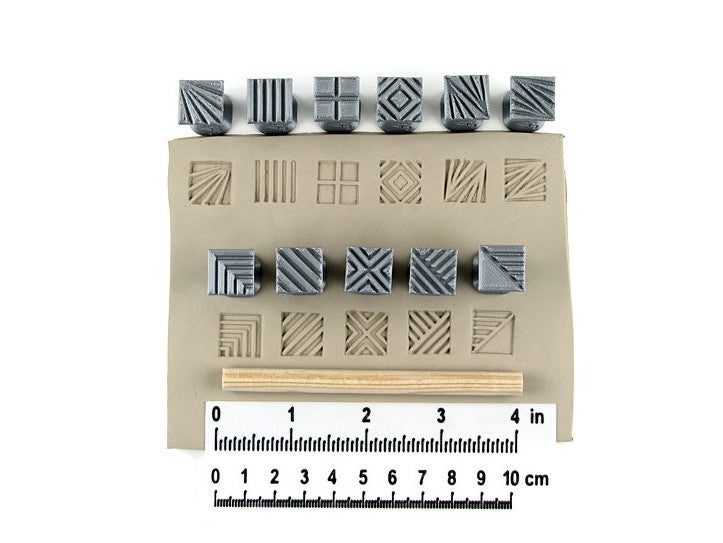 Squares | Clay stamps | Relyef pottery tools – Rélyéf