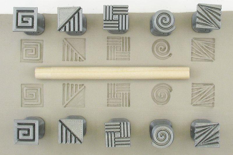Squares | Clay stamps | Relyef pottery tools – Rélyéf