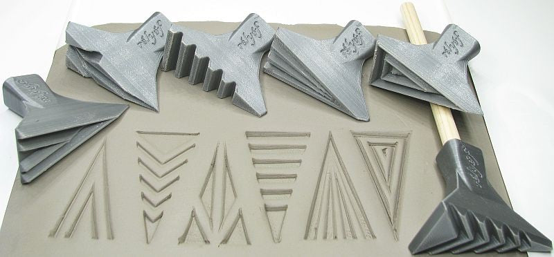 Isosceles Triangles | Clay stamps | Relyef pottery tools