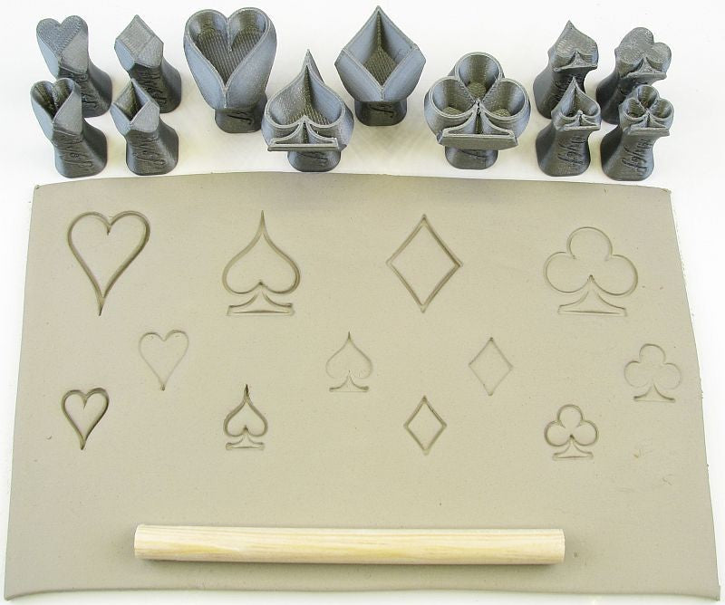 Playing Card Suits | Clay stamps | Relyef pottery tools