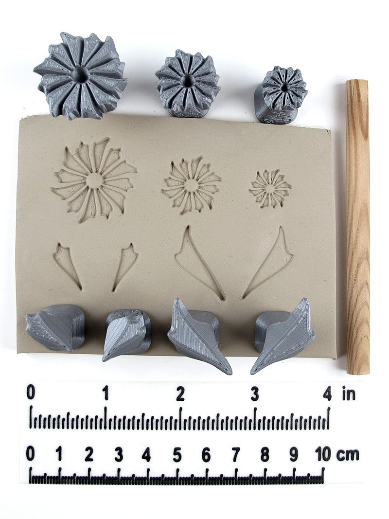 Cornflower Stamps | Clay stamps | Relyef pottery tools