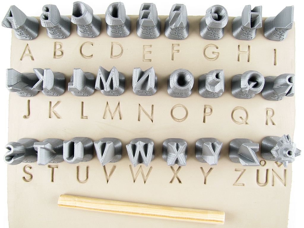 Futura alphabet stamps for clay | Clay stamps | Relyef pottery tools
