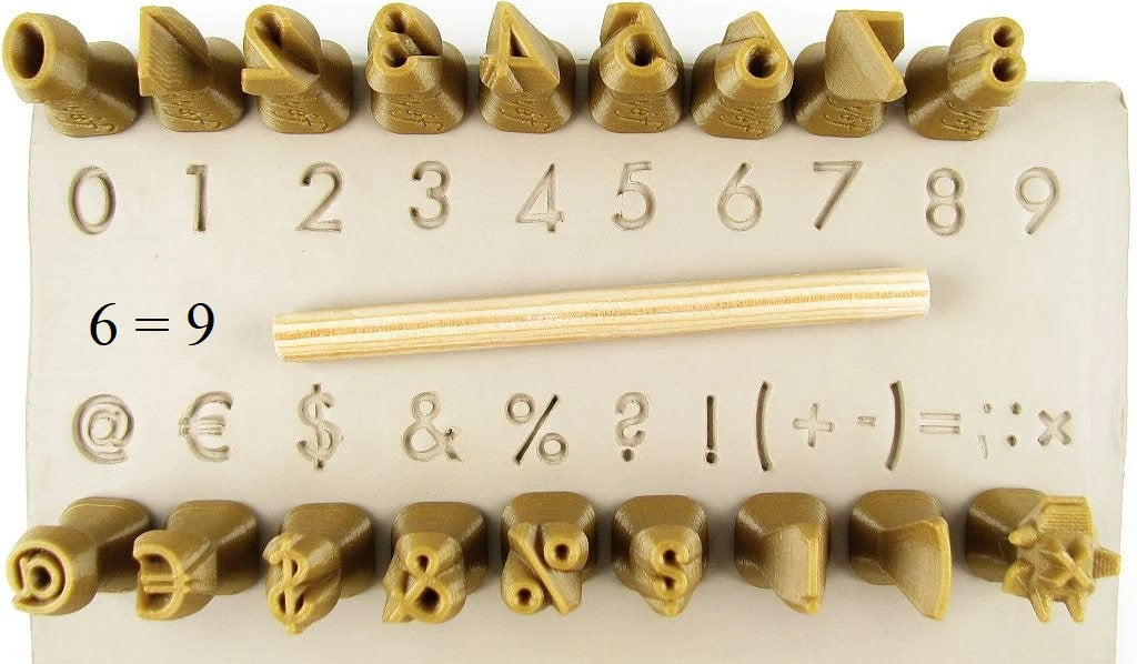 Futura number stamps for clay | Clay stamps | Relyef pottery tools – Rélyéf