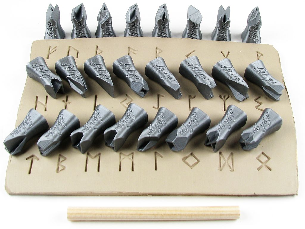 Elder Futhark Runes | Clay stamps | Relyef pottery tools