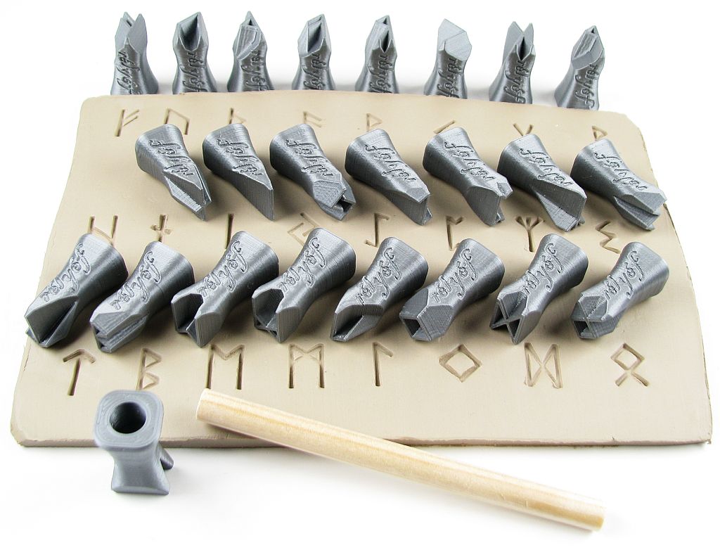 Elder Futhark Runes | Clay stamps | Relyef pottery tools