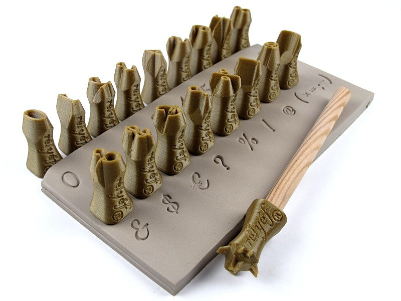 Script Number Stamps | Clay stamps | Relyef pottery tools