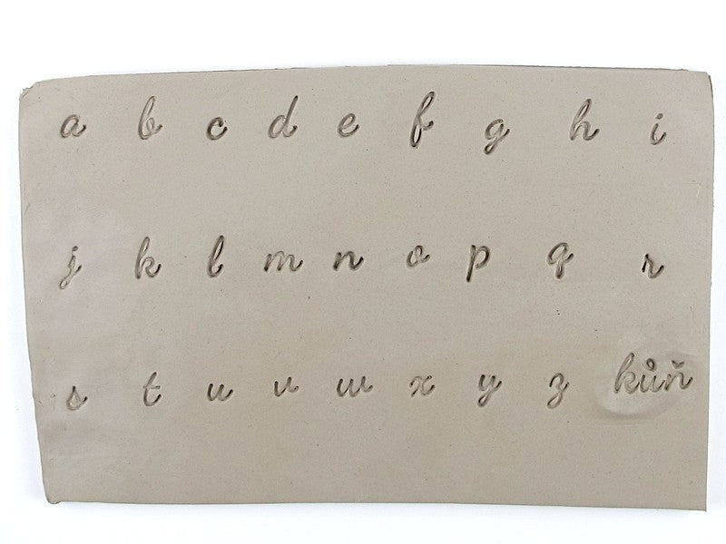 Script alphabet stamps for clay | Relyef pottery tools