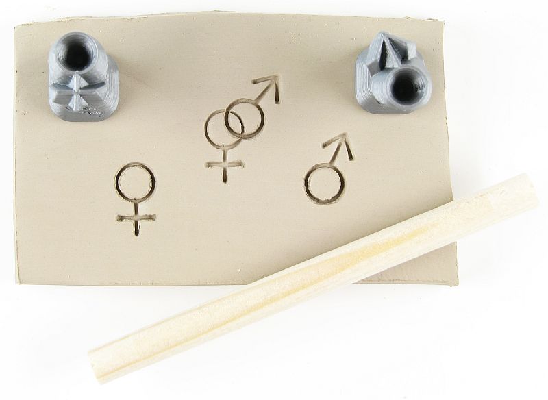 Male & Female Symbol | Clay stamps | Relyef pottery tools