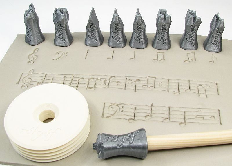 Music Symbols | Clay stamps | Relyef pottery tools